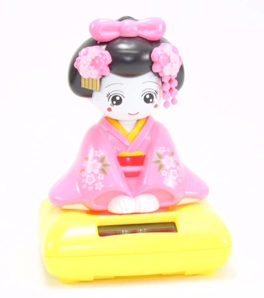 Lovely Geisha Girl Dancing Solar Power Toys Bobblehead Dolls Xmas Gifts ...