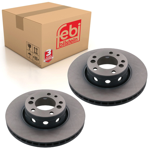 Pair of Front Brake Disc Fits BMW 5 Series E34 OE 34112226385 Febi ...