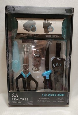 REALTREE FISHING 6 PC ANGLER COMBO SET 9n1 Multi tool, Fillet Knife ...