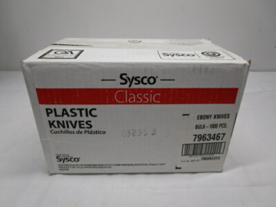 Sysco Classic NIB 1000pcs Ebony Plastic Knives Bulk #7963467 | eBay