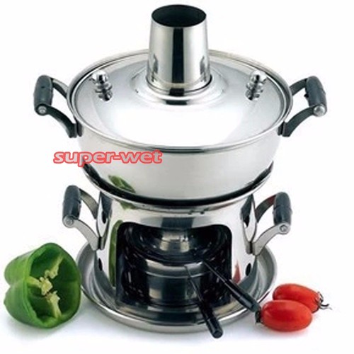 Mini 16cm Stainless Steel Chinese Alcohol Hot Pot Camping Portable 1 ...