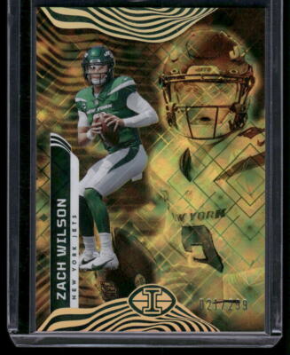 2022 Panini Illusions #76 Zach Wilson Trophy Collection Yellow Diamond ...