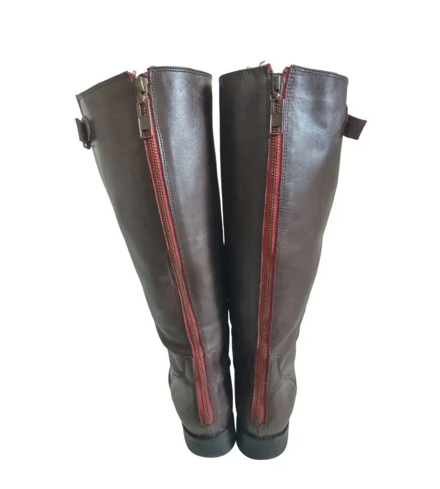 Steve Madden Riding Boots With Red Zipper