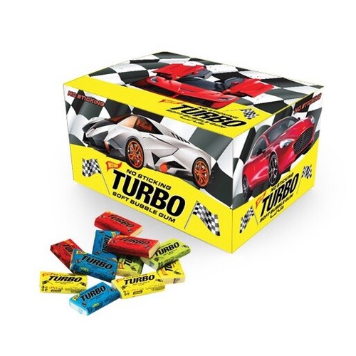 TURBO Chewing Bubble Gum Full Sealed BOX Collectible Wrappers Inside ...