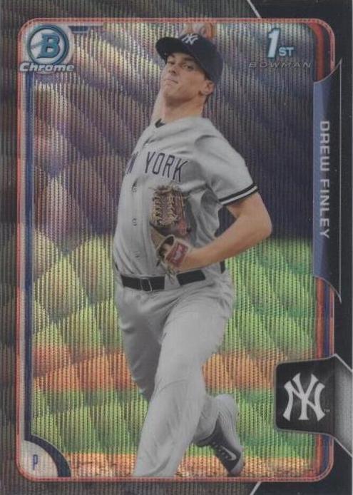 2015 Bowman Draft - Chrome Drew Finley #173 Black Wave Refractor (RC ...