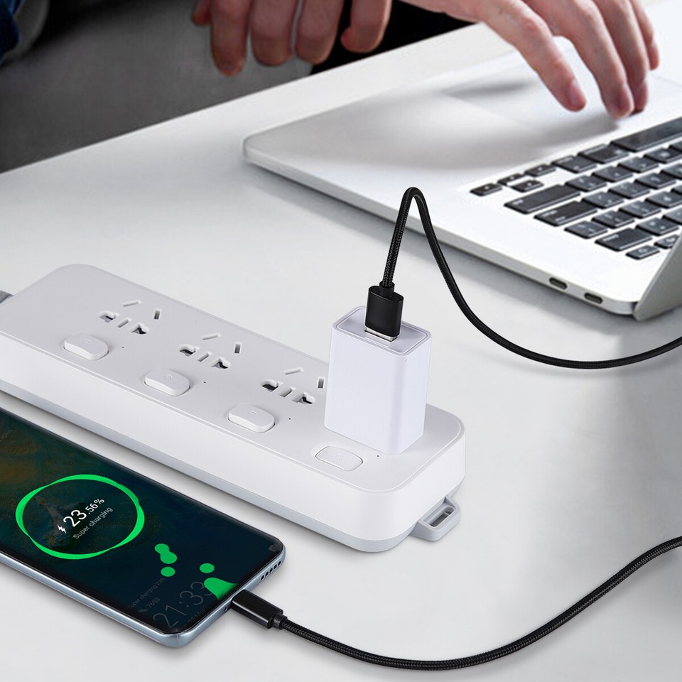 US Power Strip Surge Protector 8 AC Outlets 3 USB Ports Type C Port w ...