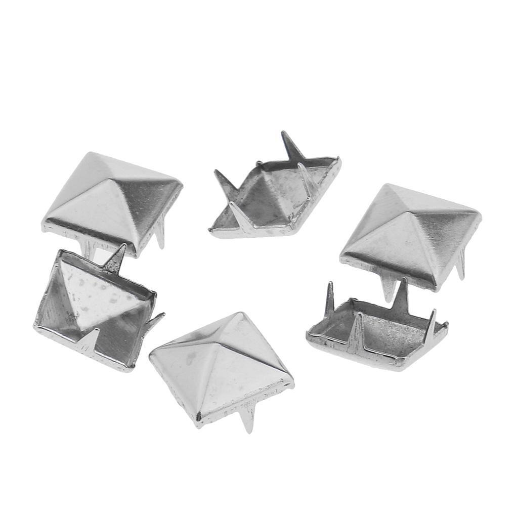 200Pcs Square Pyramid Rivet Studs Spike Screw Craft DIY Embellishment ...