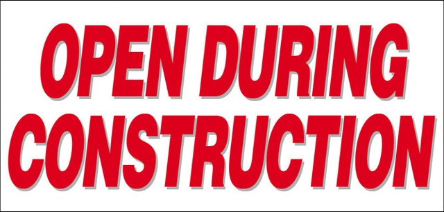 20x48 Inch OPEN DURING CONSTRUCTION Vinyl Banner Sign - wb | eBay