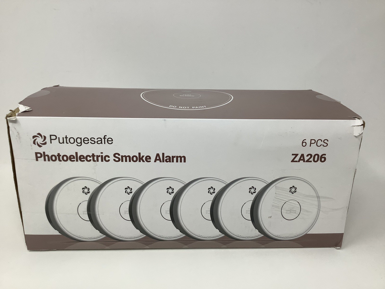 6 Pack ZA206 Putogesafe Photoelectric Smoke Alarm Fire Detector Bedroom ...