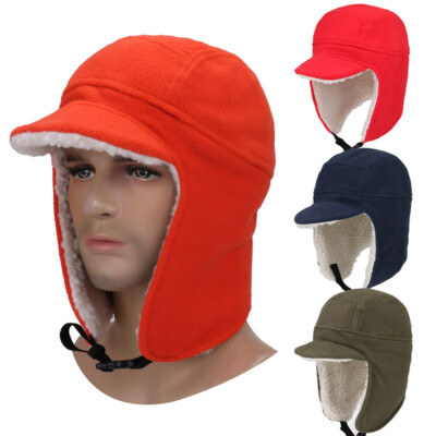 Winter Windproof Fleece Hat with Ear Flaps for Men Women Skiing Snow ...