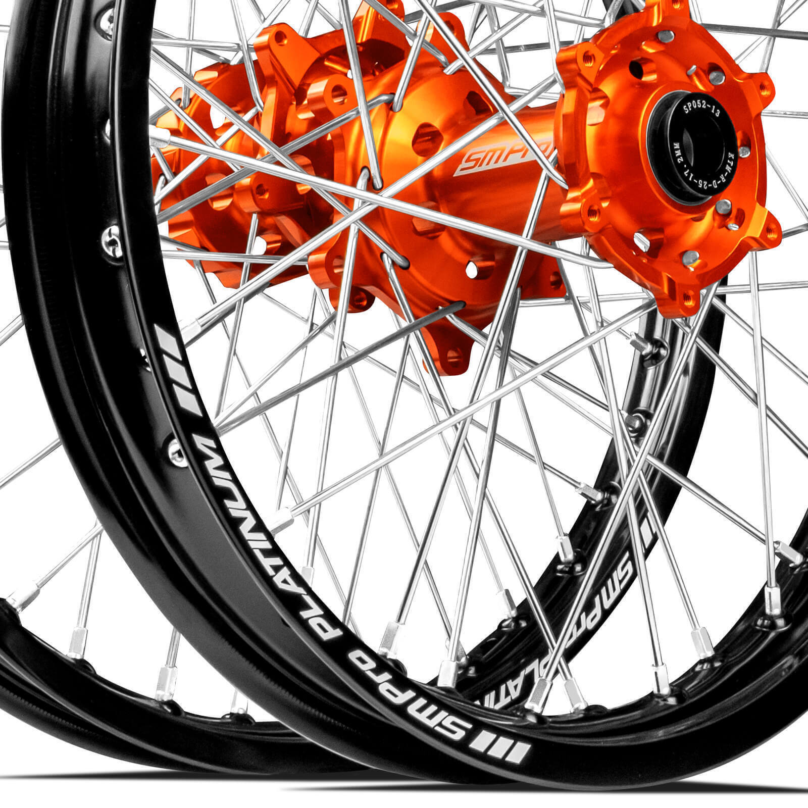 KTM 250 XC 2003 - 2019 SM Pro MX SNR Wheel Set 21/18 Black Rims Orange ...