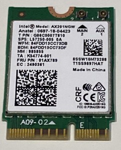 WiFi 6 AX201NGW Intel AX201 Dual Band NGFF Wireless Card 802.11AX E ...