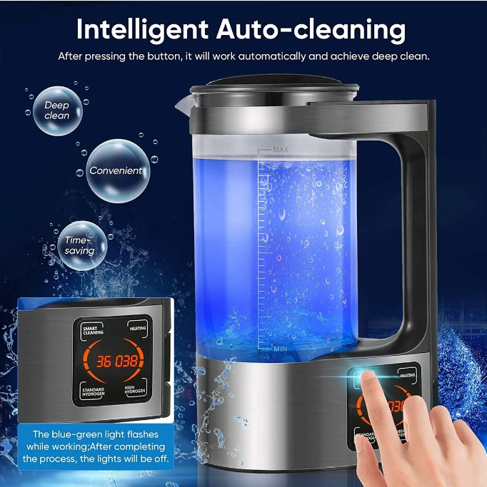 2L Hydrogen Large Capacity Water Purifier Rich Water Kettle LED Touch ...