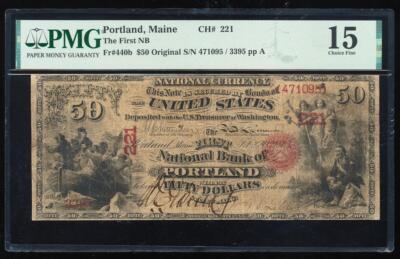 ORIGINAL $50 FIRST CHARTER - PORTLAND MAINE PMG15 "RARE TYPE NOTE" | eBay