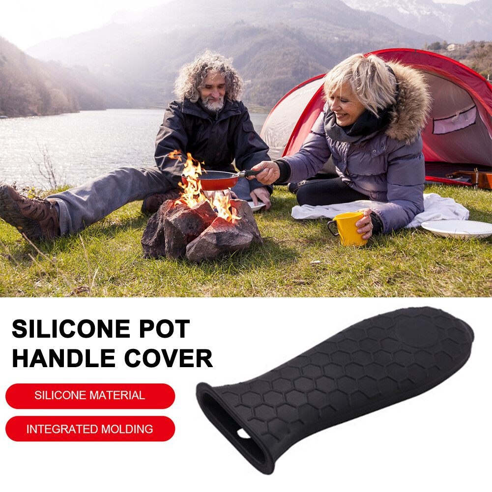 Frying Pot Handle Holder Heat Resistant Cover Silicone Non-Slip ...