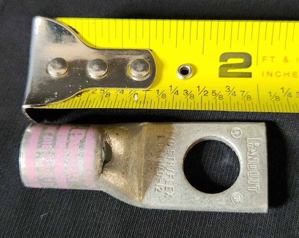 Panduit LCAX1/0-12-X Pan-Lug Compression Lugs Pink Die Straight Tongue ...