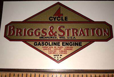Briggs & Stratton Engine decal old Reproduction 3 3/4" 1949-62 Mid ...