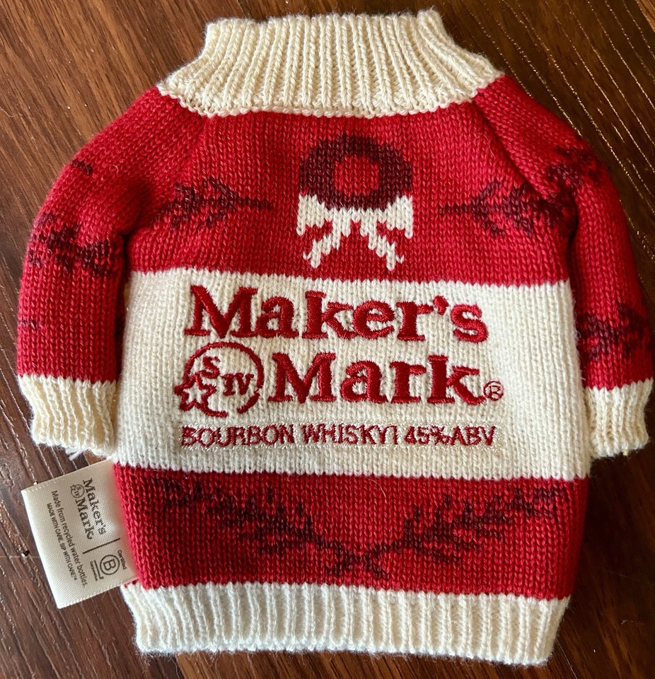 Makers Mark Bourbon Whiskey Mini Holiday Ugly Bottle Sweater “New” | eBay