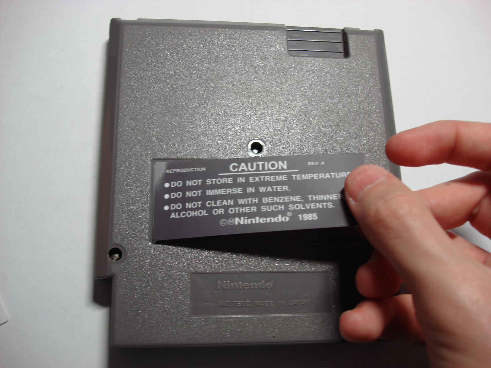 (5) Nintendo NES Gray CAUTION Game Cartridge Back Replacement Repair ...