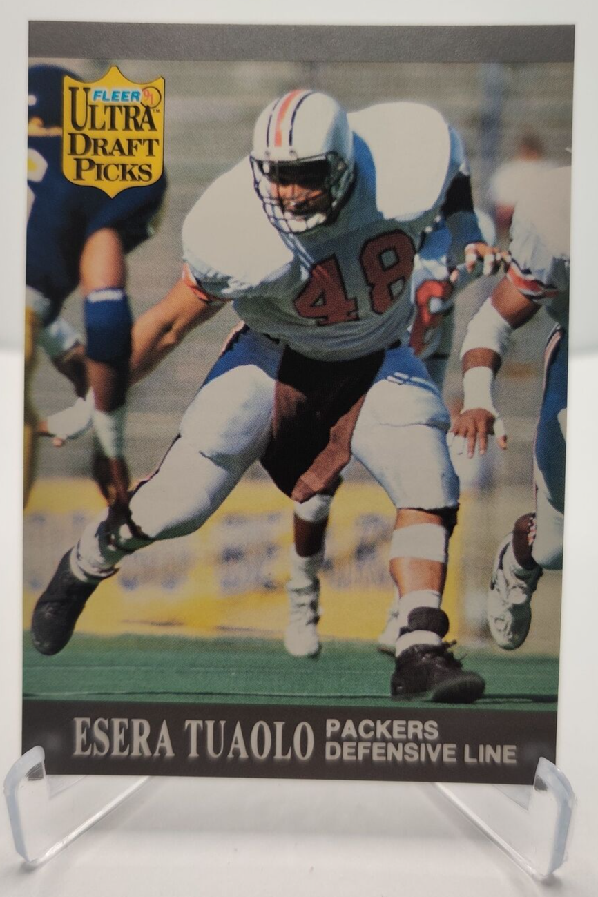 1991 Fleer Ultra #295 Esera Tuaolo RC Rookie Green Bay Packers football ...