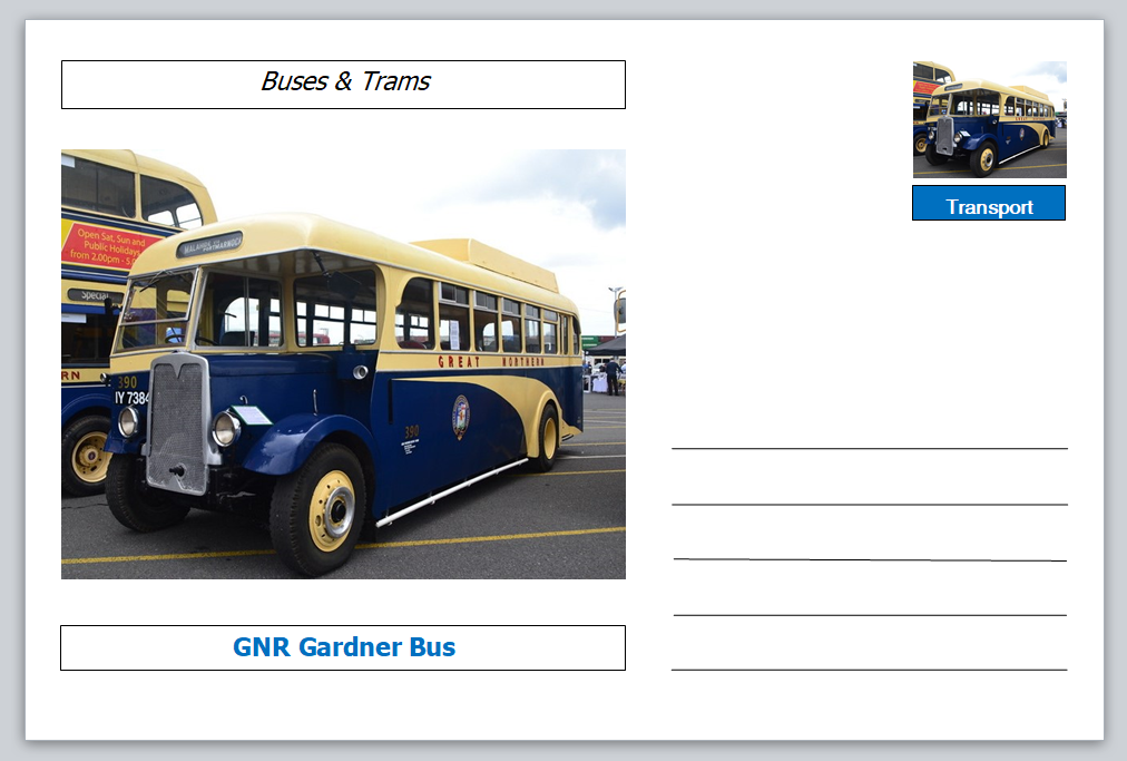 Buses & Trams - GNR Gardner Bus souvenir postcard mint | eBay UK