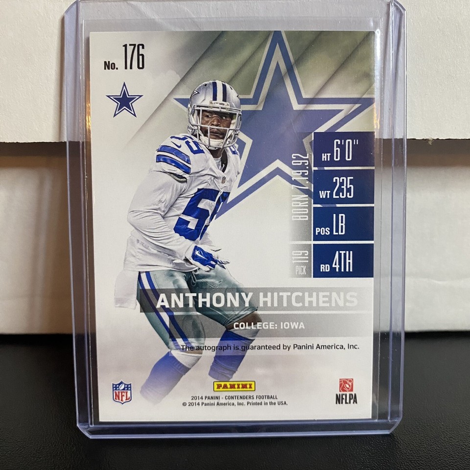 2014 Panini Contenders Anthony Hitchens Rookie Ticket Auto Error Card ...