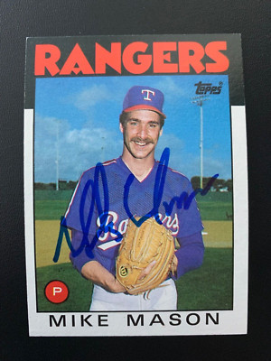 Mike Mason Signed 1986 Topps #189 Card Texas Rangers Autograph COA | eBay