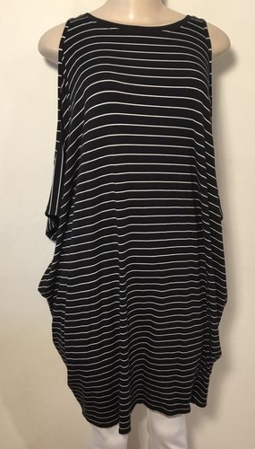 Anna & Ava Black/White Stripe Cold Shoulder Cover Up O/S EUC | eBay