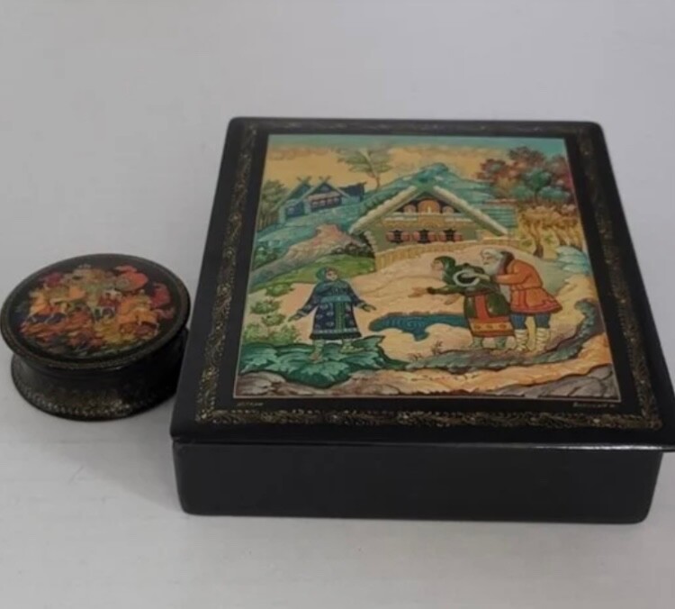 Vintage hand painted russian lacquer box | eBay