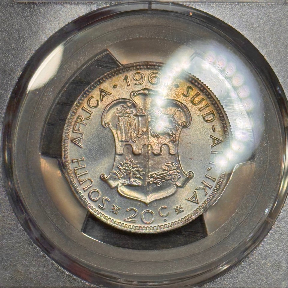 PR67 1961 South Africa 20 Cent Silver Proof, PCGS Trueview- Bright ...