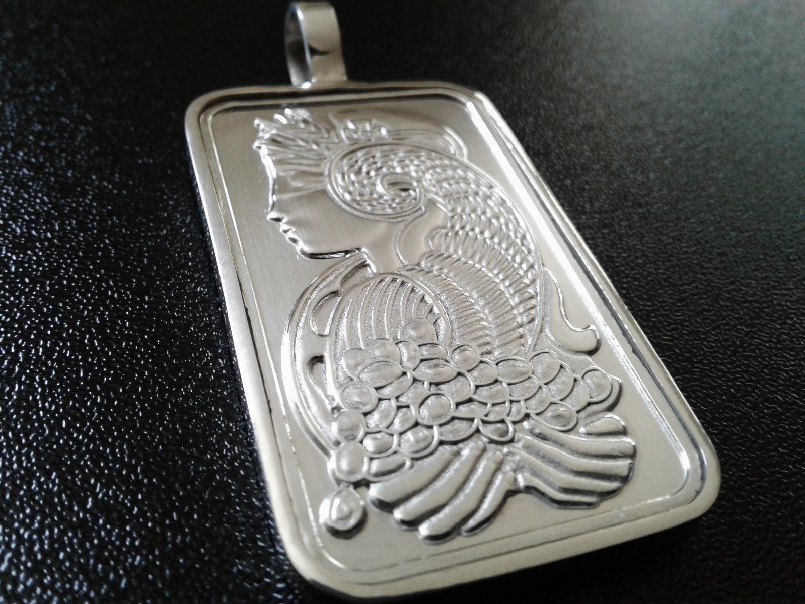 Pamp Vintage Lady Fortuna 1 Ounce Fine Silver Bar on Sterling Silver ...