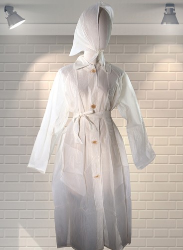 Deadstock Vintage 1960s Vinyl White Crisp PVC Semi Sheer Rainmac Rain ...