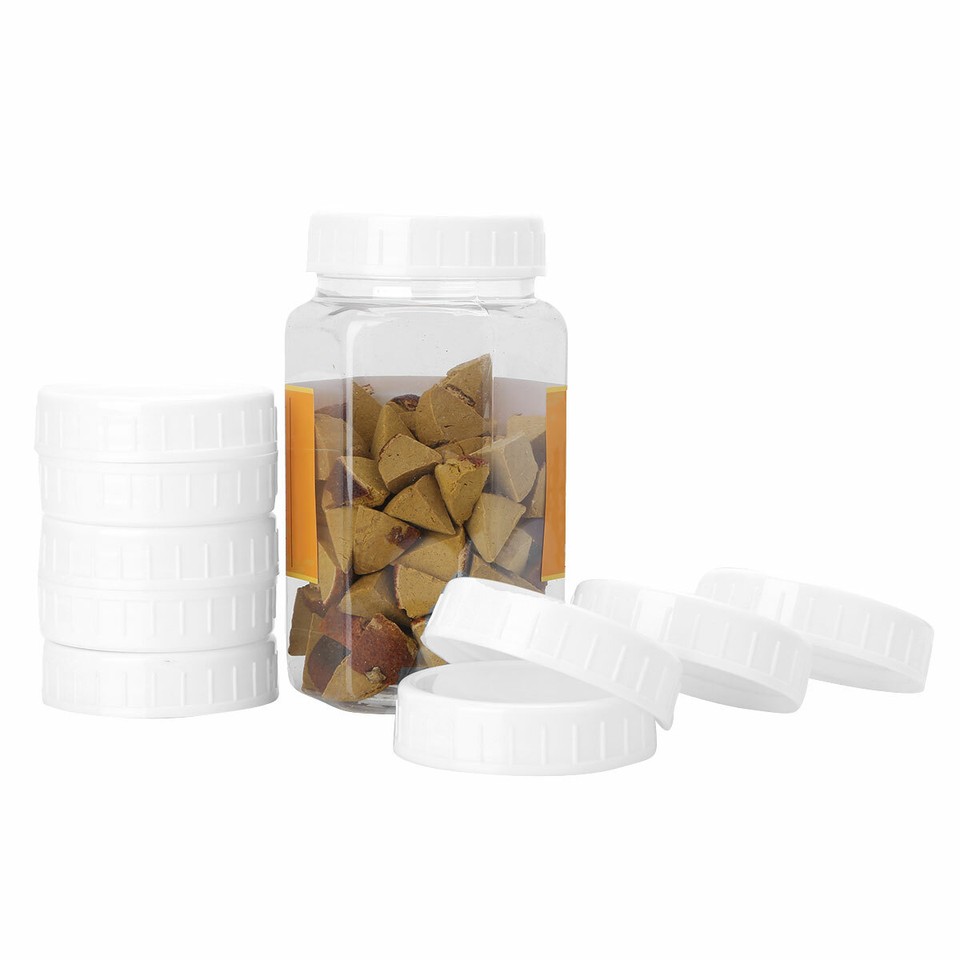 20/10 Plastic Storage Caps Lids Ribbed for Wide/Regular Mouth Mason Jar ...