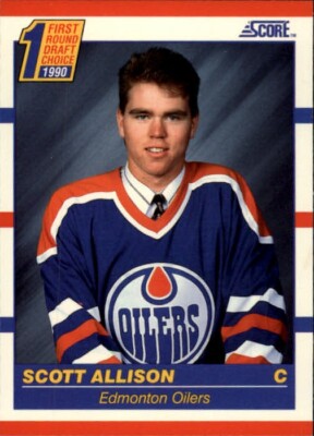 1990 SCORE HOCKEY - 1st RND DRAFT PICK 😎 Scott Allison, Edmonton Oilers ...