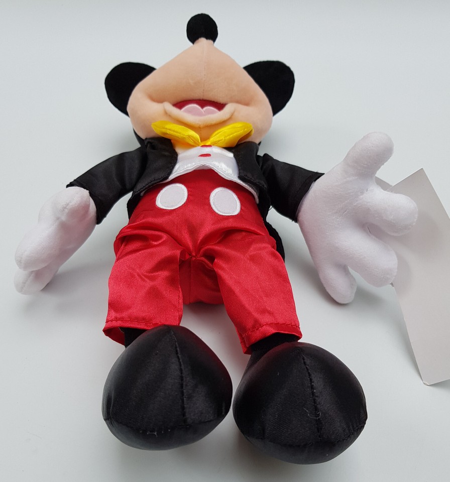 Disneyland Paris Tuxedo Mickey Mouse Plush Soft Cuddly Toy Teddy Disney ...