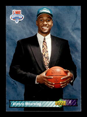 1992-93 Upper Deck NBA Draft #2 Alonzo Mourning Rookie Card RC Hornets ...