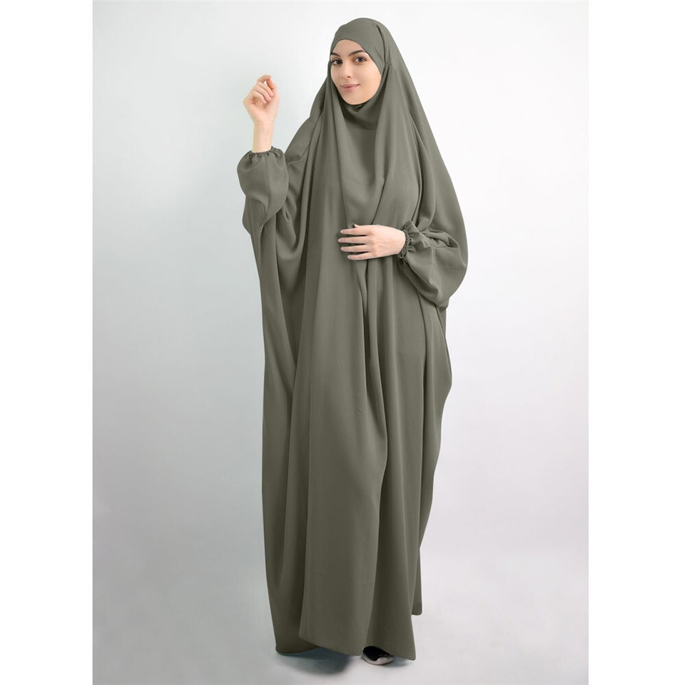 One Size Overhead Burqa Kaftan Robe Muslim Women Long Dress Islamic ...