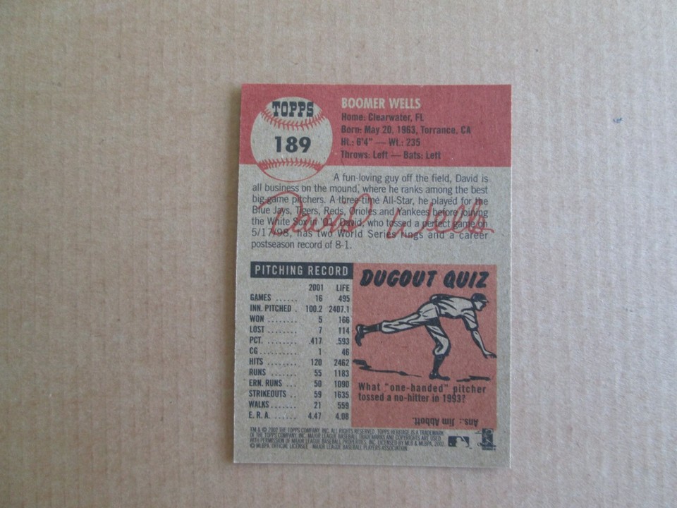 2002 Topps Heritage Boomer Wells #189 Chicago White Sox | eBay