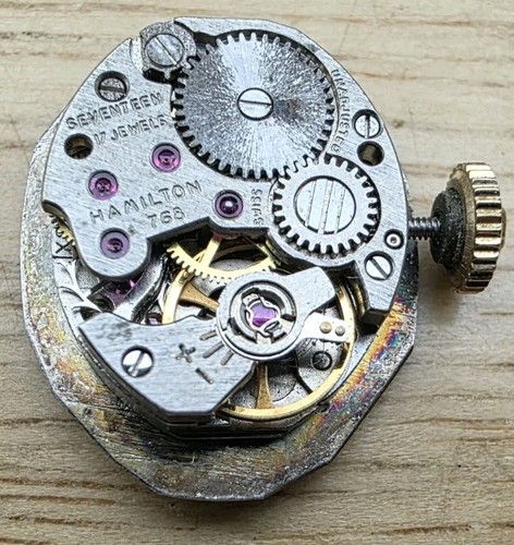 Vintage Hamilton 768 seventeen jewel ladies watch movement with stem ...