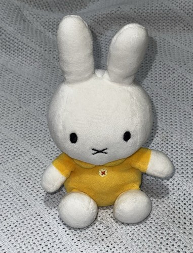 Miffy White Plush Bunny Rabbit Stuffed Animal Yellow Shirt 7” | eBay