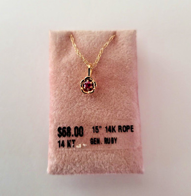 Vintage KIDDIE KRAFT Children's 14K 15" Rope Necklace and Genuine Stone ...