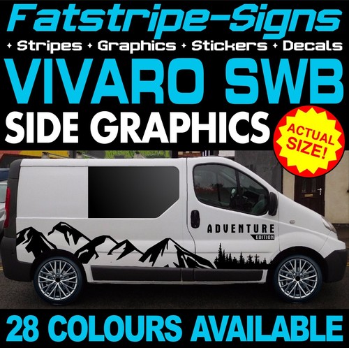 to fit VAUXHALL VIVARO SWB MOUNTAIN GRAPHICS STICKERS DECALS CAMPERVAN ...