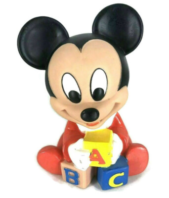 Vtg 1984 WALT DISNEY CO Shelcore MICKEY MOUSE Squeaky Rubber Toy Doll ...
