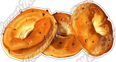 Bagels Bagel Food Bread Coffee Breakfast Car Bumper Vinyl Sticker Decal ...