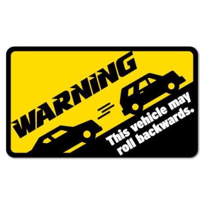 Warning May Roll Backwards Manual Car Sticker | eBay