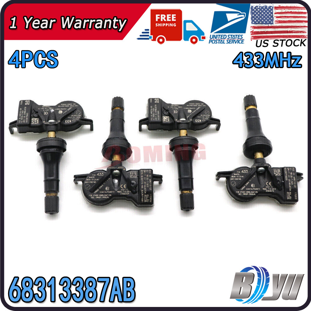 4x TPMS Tire Pressure Sensor For Chrysler 200 Dodge Durango 68313387AB ...