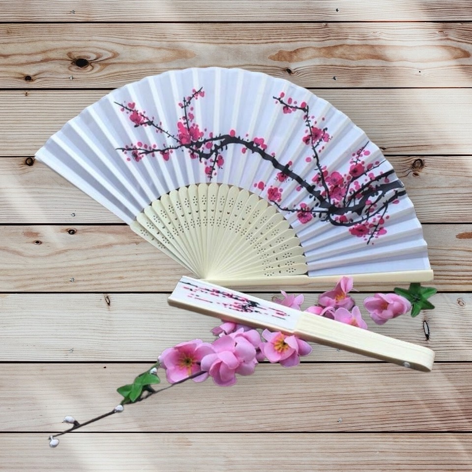 10pcs Hand held Floral Folding Fans, HandHeld bamboo fans, Gift Ideas ...