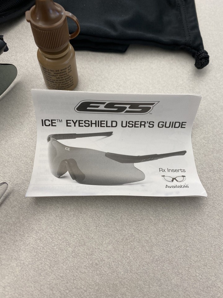 ESS ICE 2X Shooting Glasses Kit, 2 Black Frames, Clear & Smoke Gray ...