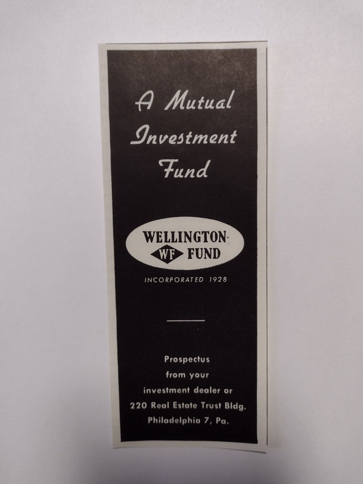 1946 Wellington Fund Advertisement Philadelphia, PA | eBay