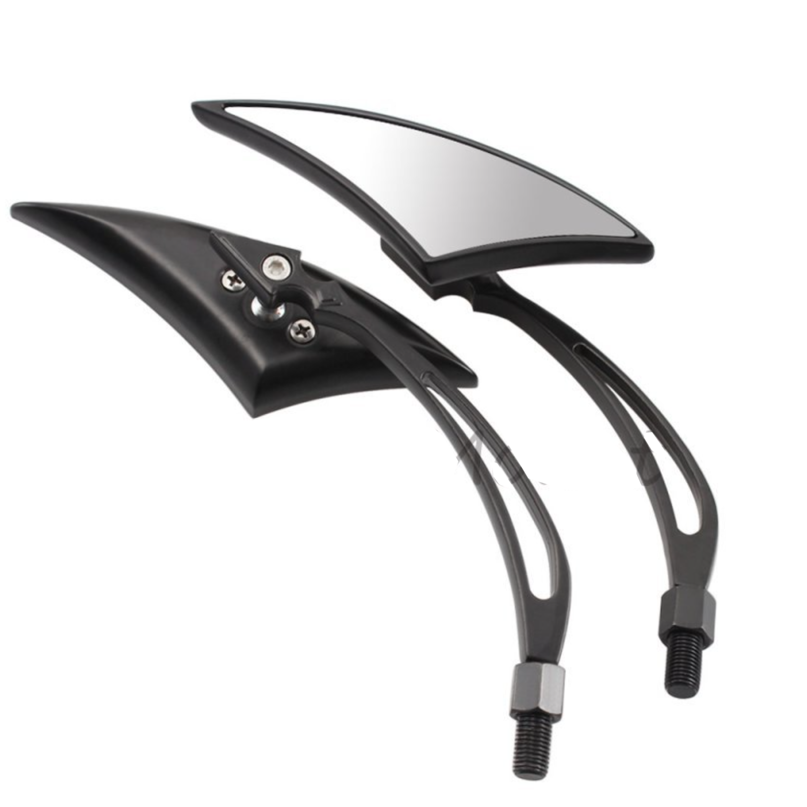 Pair Black Teardrop Rear View Side Mirrors For Harley Motorcycle ...